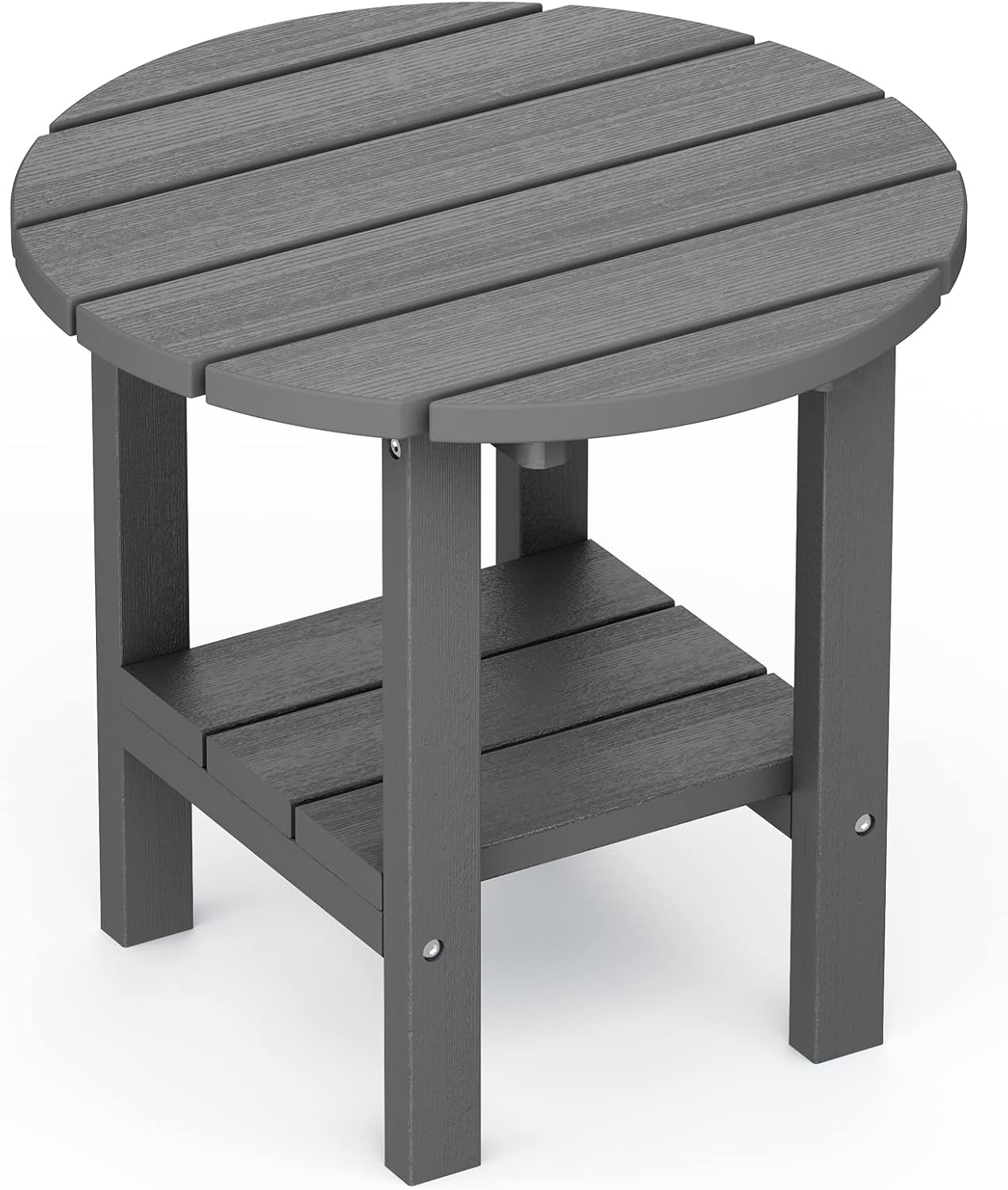 Amazon.com: SERWALL Round Adirondack Side Table Double End Table- Grey ...