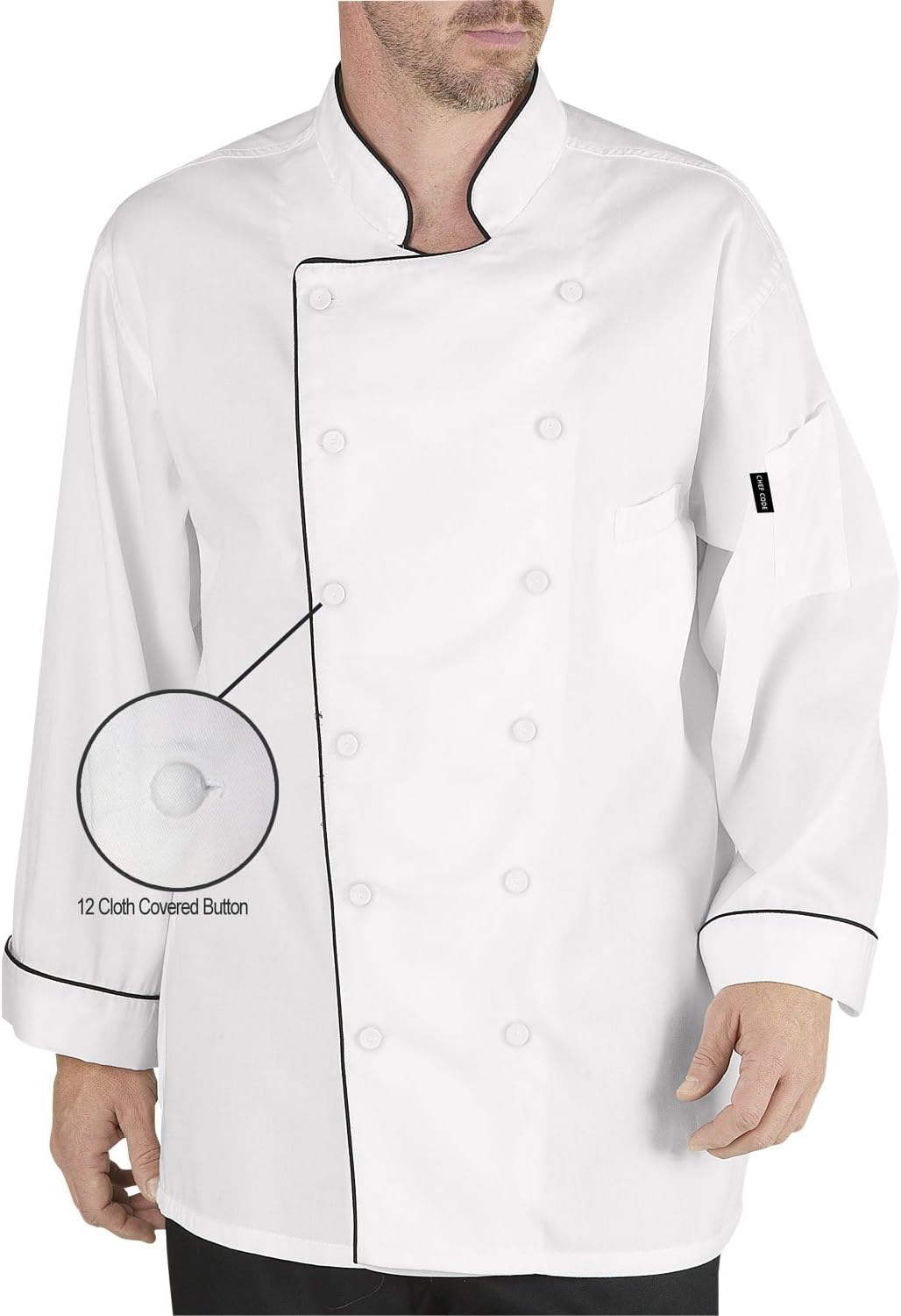 Amazon.com: Chef Code Executive Chef Coat with Contrast Piping & French ...