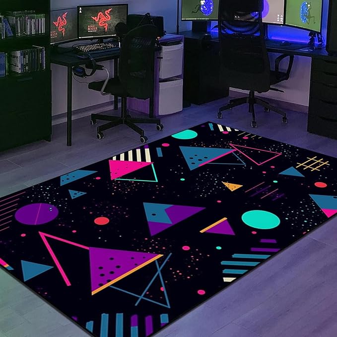 Amazon.com: Personalized 90s Arcade Carpet in Neon Grunge Style for ...