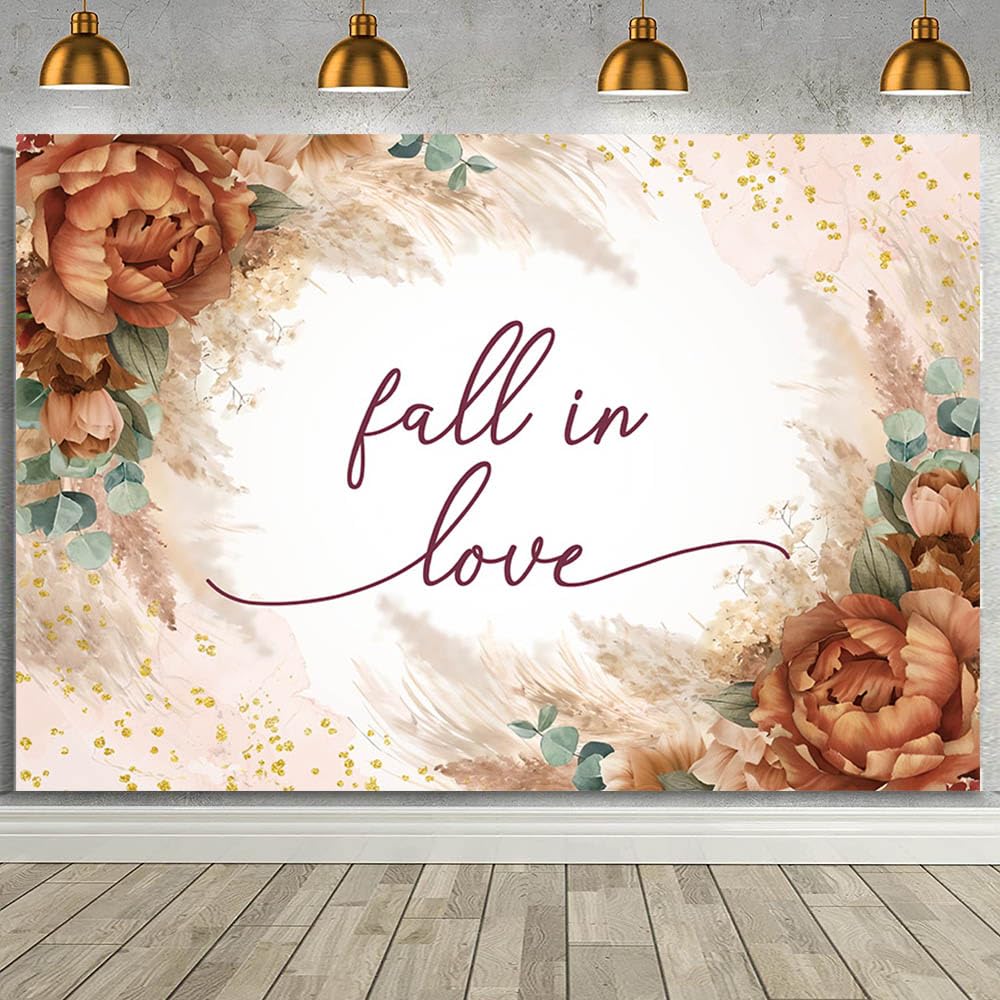 Amazon.com : MEHOFOND 7x5ft Fall in Love Backdrop Autumn Burn Orange ...