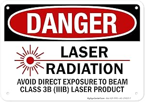 Amazon.com : Danger Laser Radiation Avoid Direct Exposure To Beam Class ...