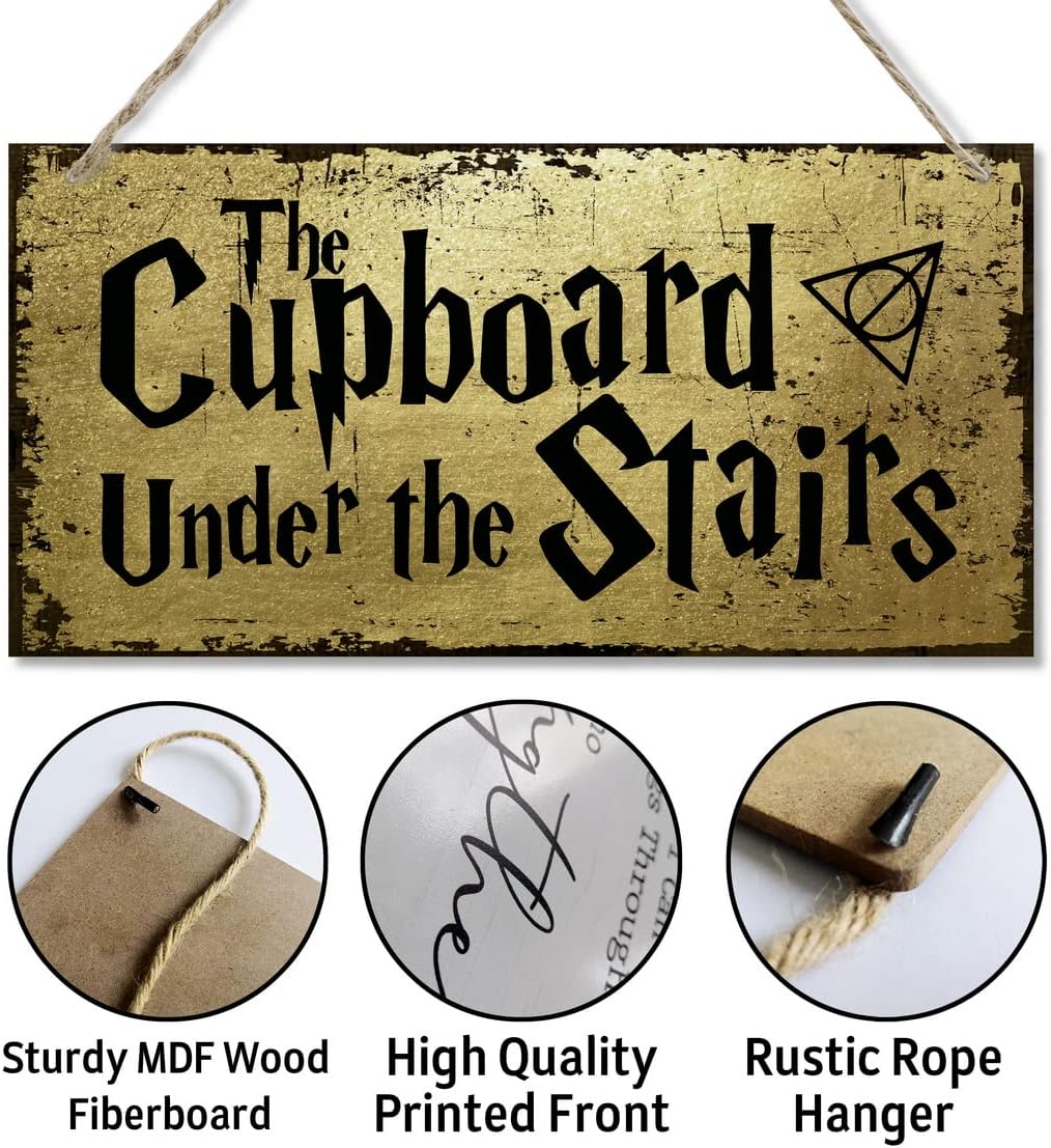 Letrero de madera impresa con texto en inglés The Ward Under The Stairs ...