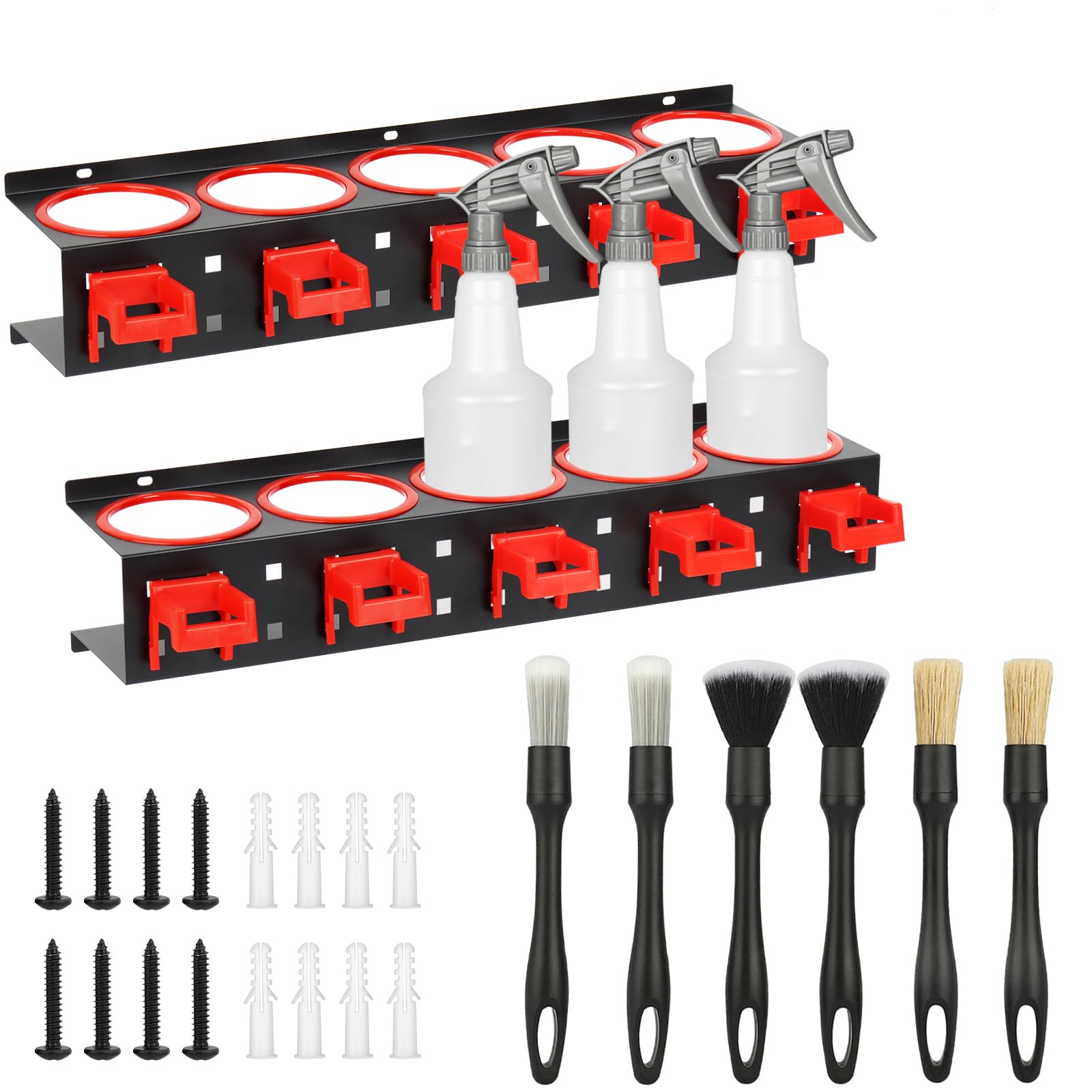 Amazon.com: 2 Sets Wall-Mounted Spray Bottle Storage Rack,Universal ...