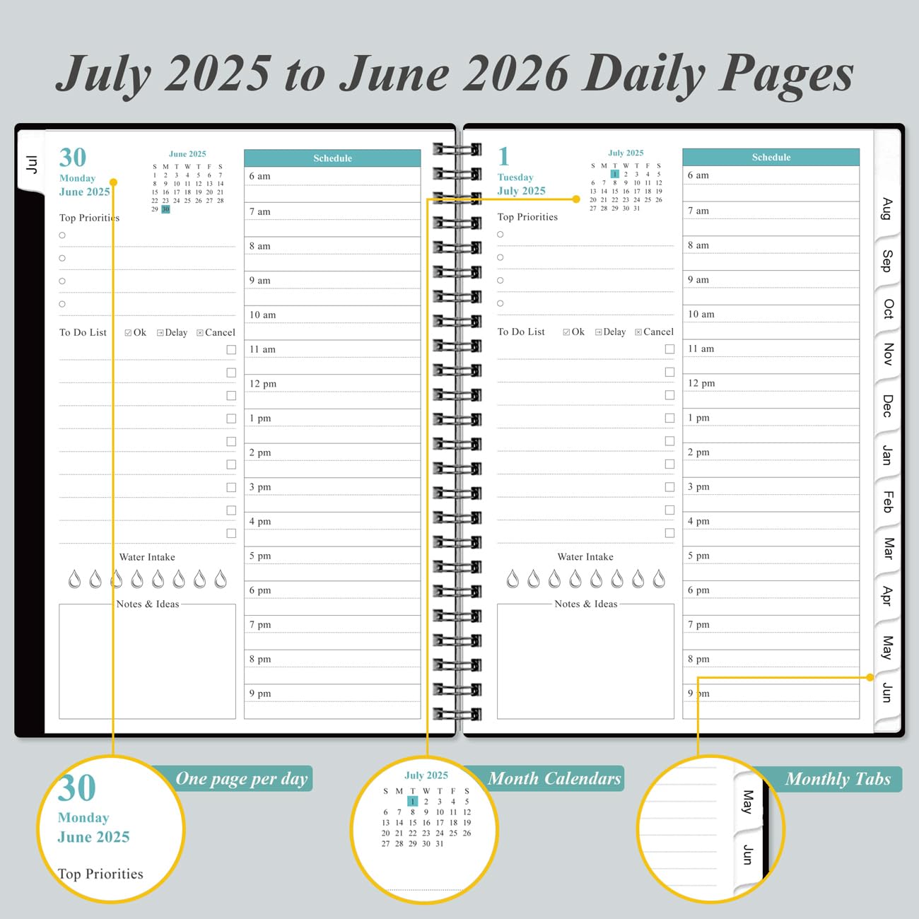 Snapklik.com : 2025-2026 Daily & Monthly Planner - One Page Per Day ...