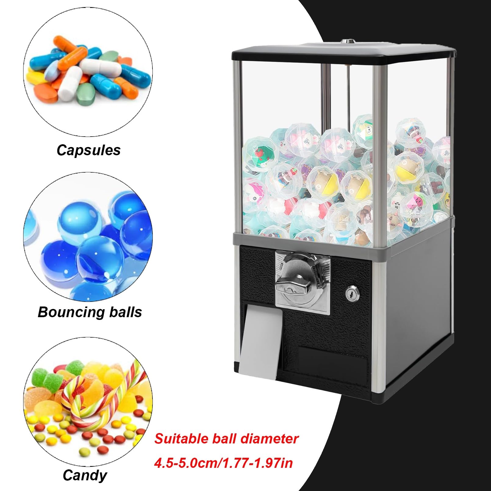Gumball Machines Coin Operated Machine 25-Cent Vending Machine ...