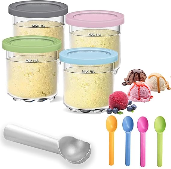 Amazon.com: JOSSA Creami Pints and Lids (4 count pack1) Creami Deluxe ...