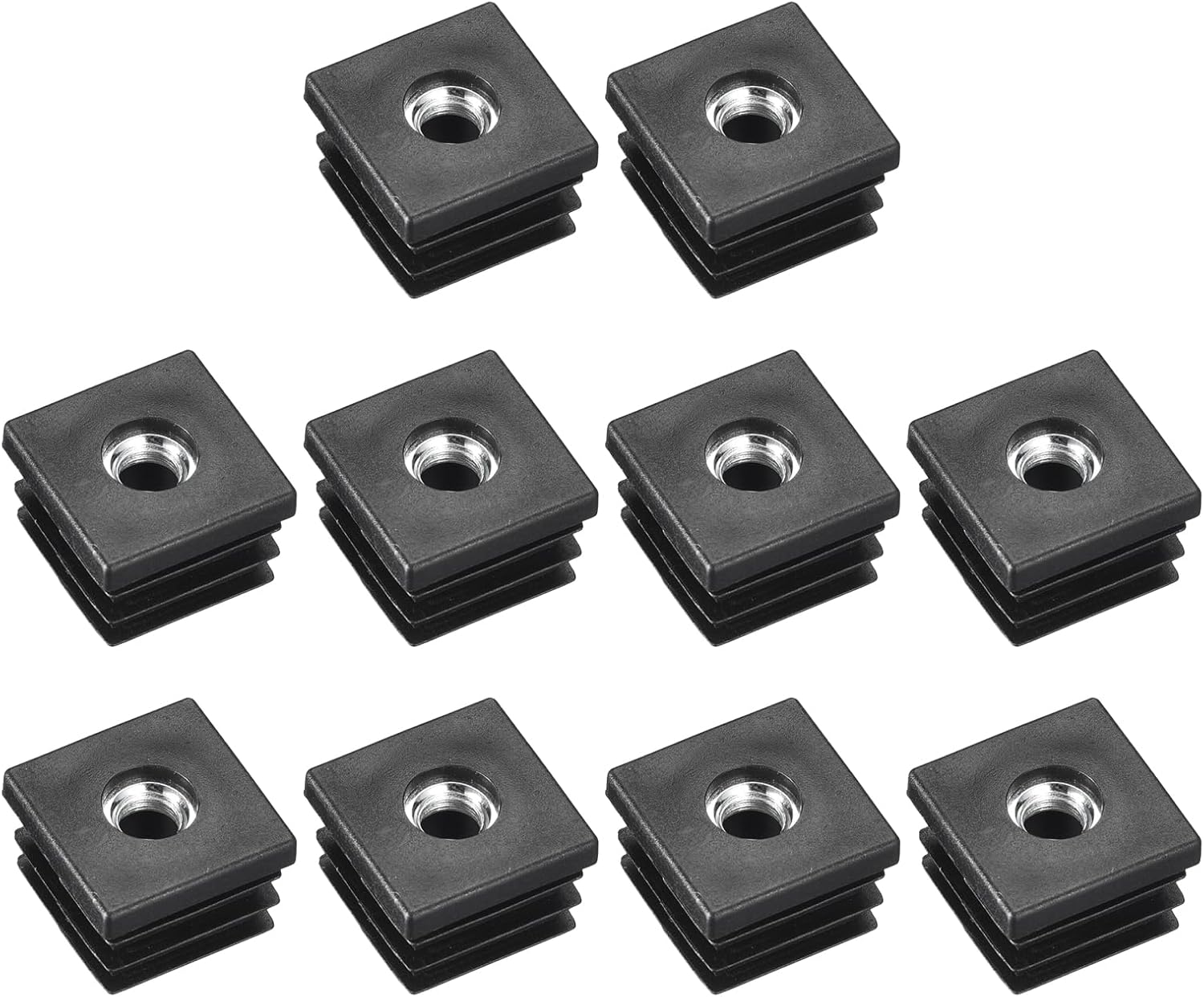 sourcing map 10Pcs Inserts for Square Tubes with M8-1.25mm Thread, for ...