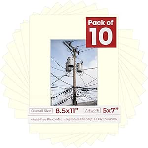 Amazon.com: 5x7 Mat for 8.5x11 Frame - Precut Mat Board Acid-Free ...