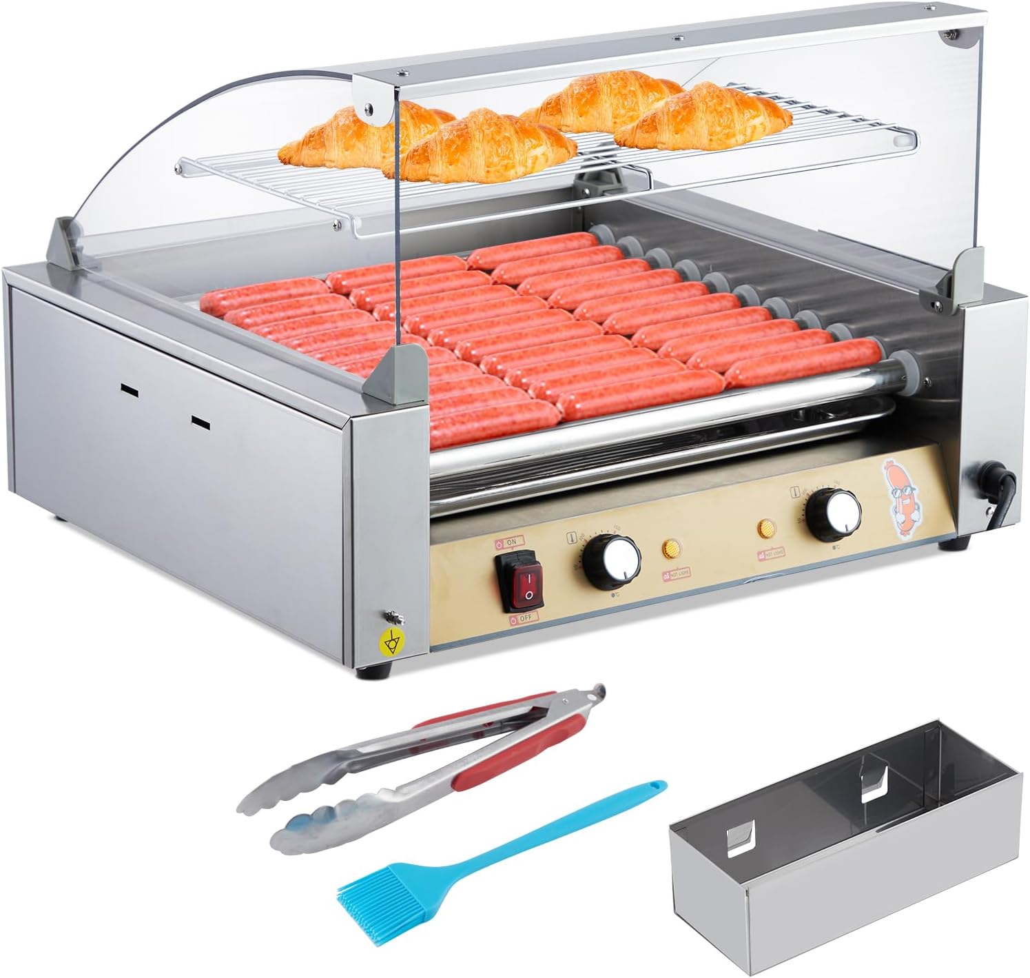 Amazon.com: Hot Dog Roller Stainless Steel Sausage Grill Cooker Machine ...