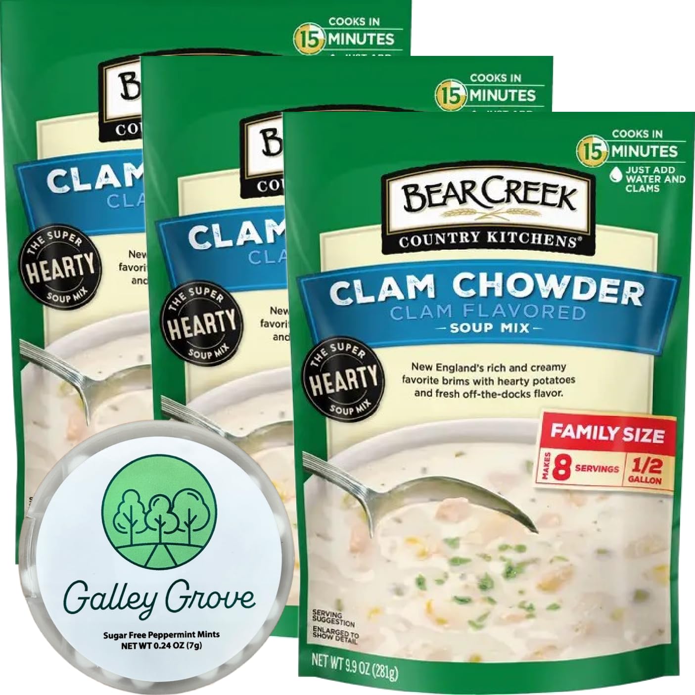 Amazon.com : Clam Chowder Dry Soup Mix Starter Kit From Bear Crk, Just ...
