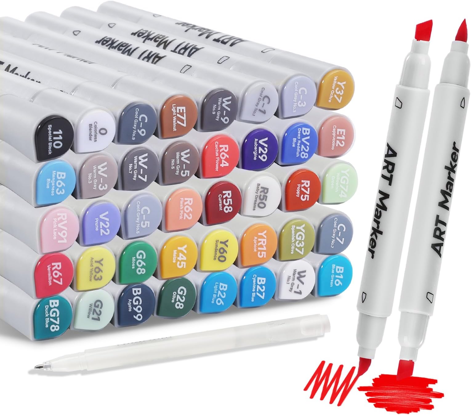 Amazon.com : Double Brush Marker Pens,72 Colors Markers Set,Double Tip ...