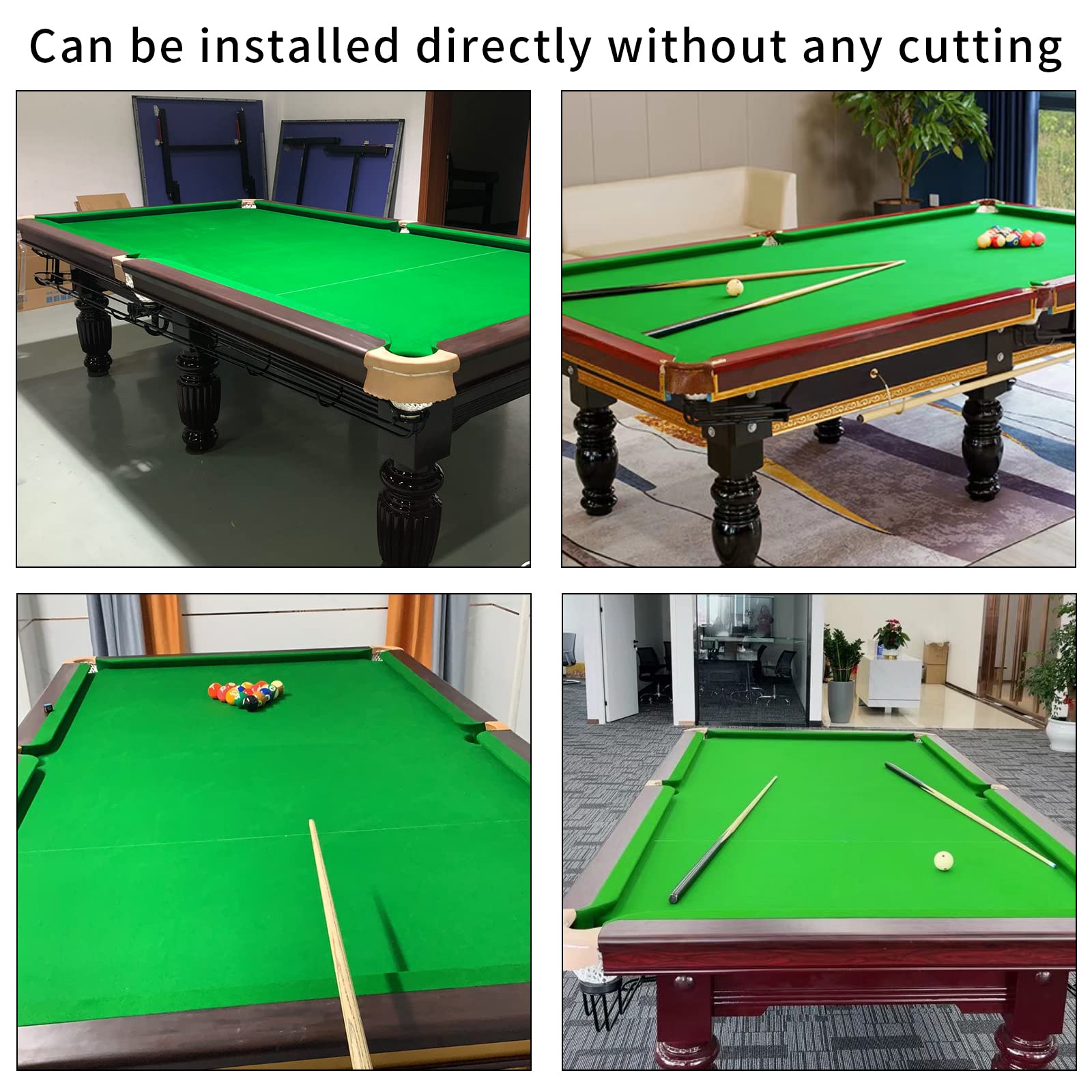 8" Pool Table Felt w/ 6 Cloth Strips, Pre Cut Billiard Table Cloth Felt ...