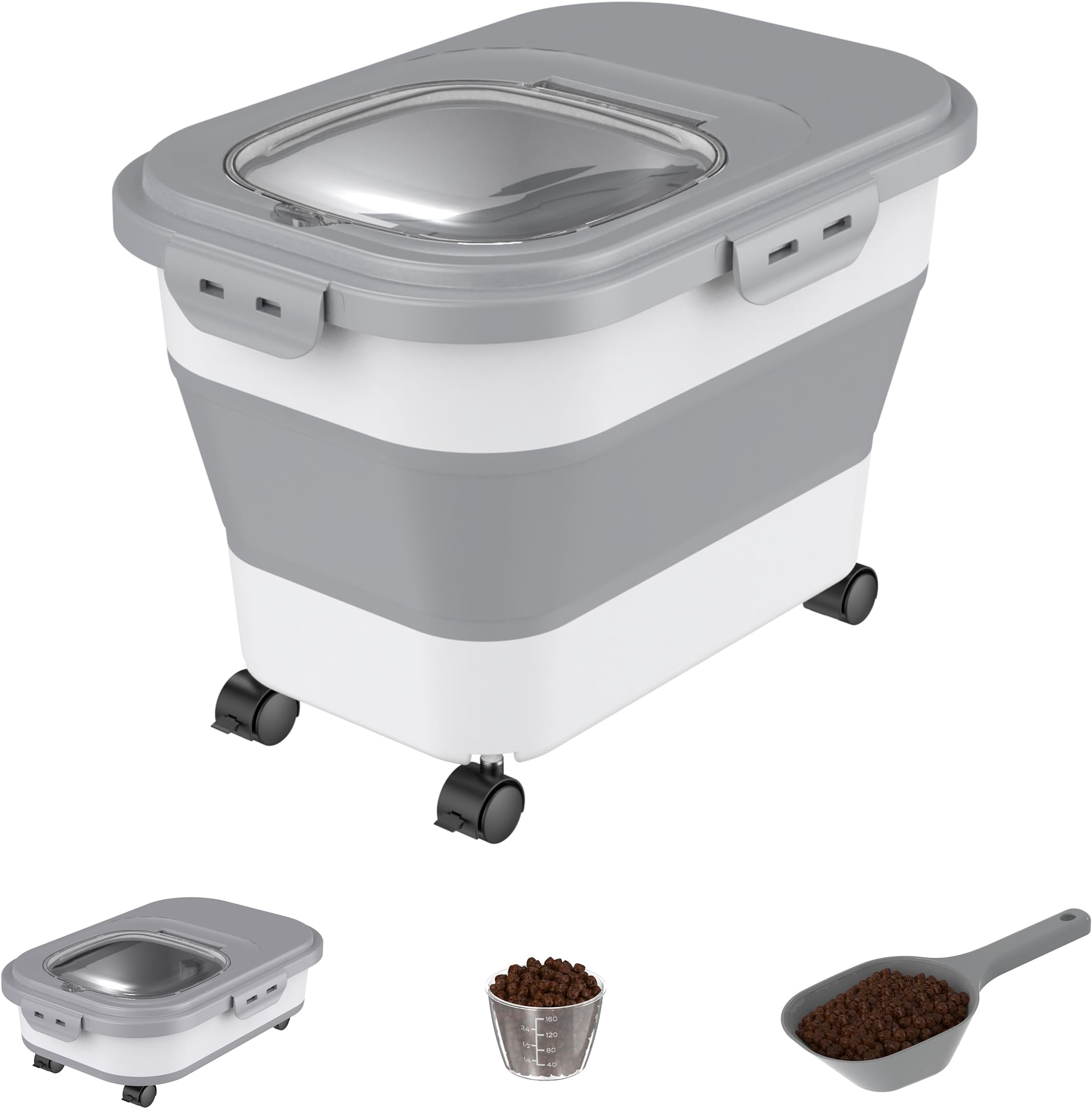 Amazon.com: HBlife Collapsible Airtight Pet Food Storage Container, 20 ...