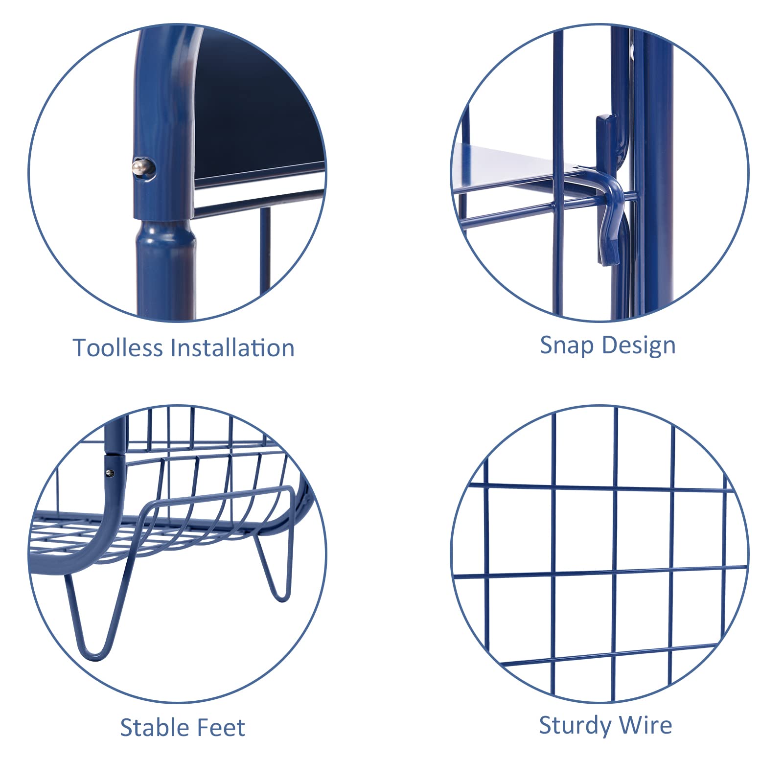 APEXCHASER Metal Side Table, Cute Nightstand,3-Tier Modern End Table ...