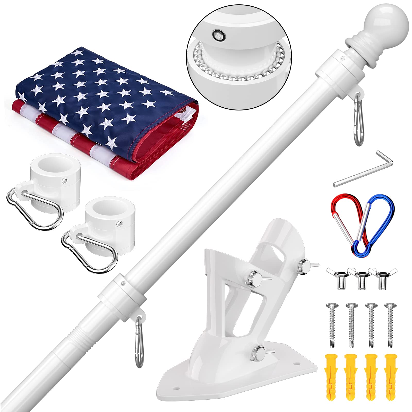 Amazon.com : ZMTECH 6FT Flag Pole with Proud American Flag-Upgraded ...