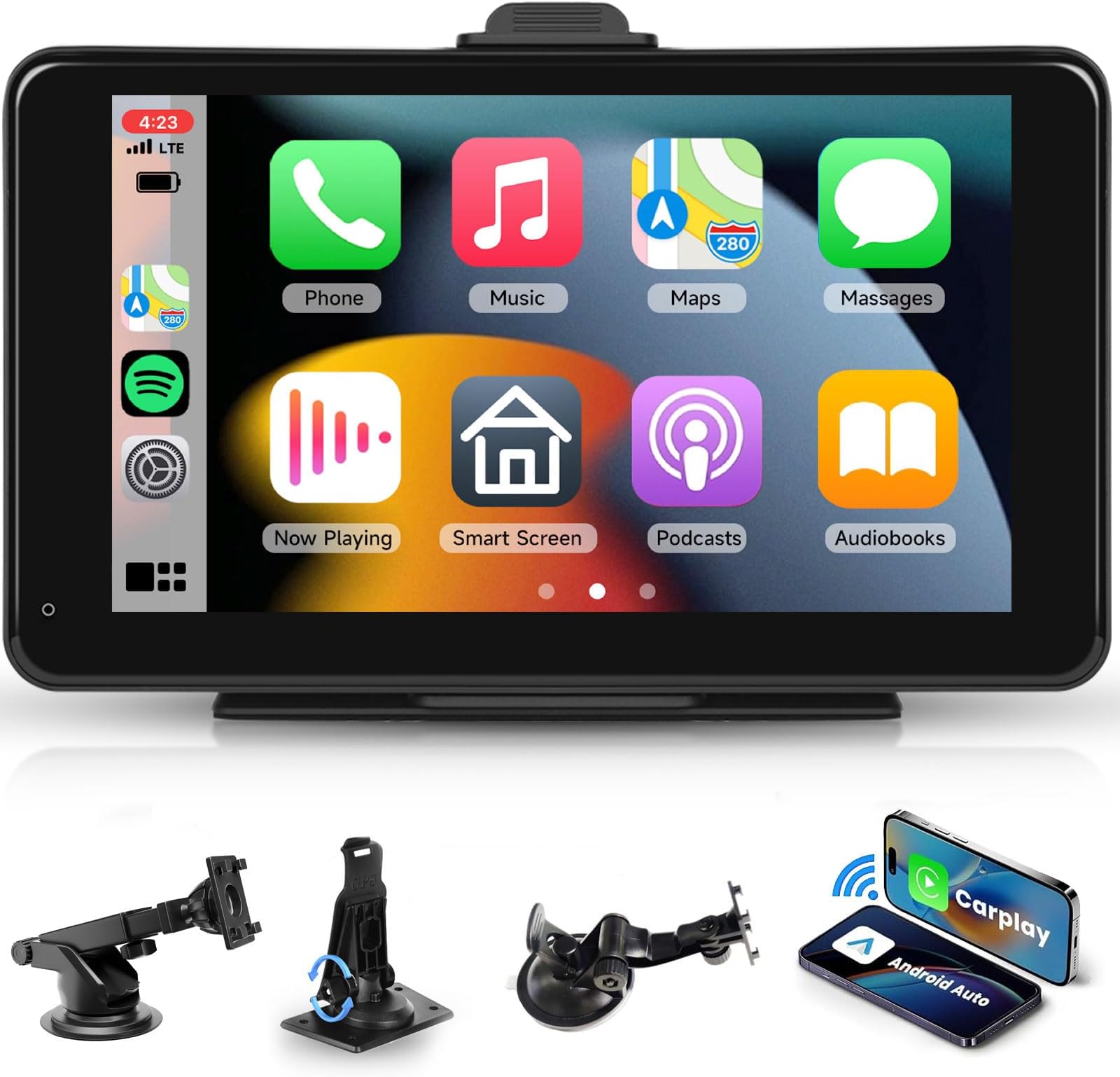 plimpton Carplay Wireless Android Auto Autoradio, 9 Pollici HD IPS ...