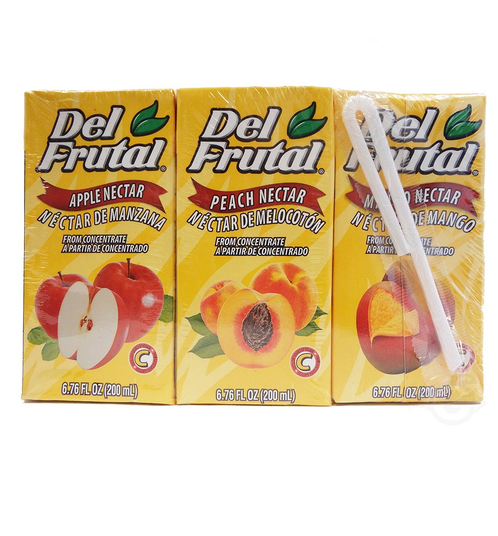 Amazon.com : Del Frutal Mix (Apple, Peach, Mango) Nectar 6.76 oz ...