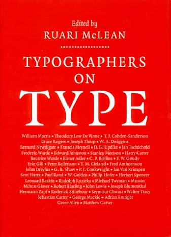 Typographers on Type: McLean, Ruari: 9780393702019: Amazon.com: Books