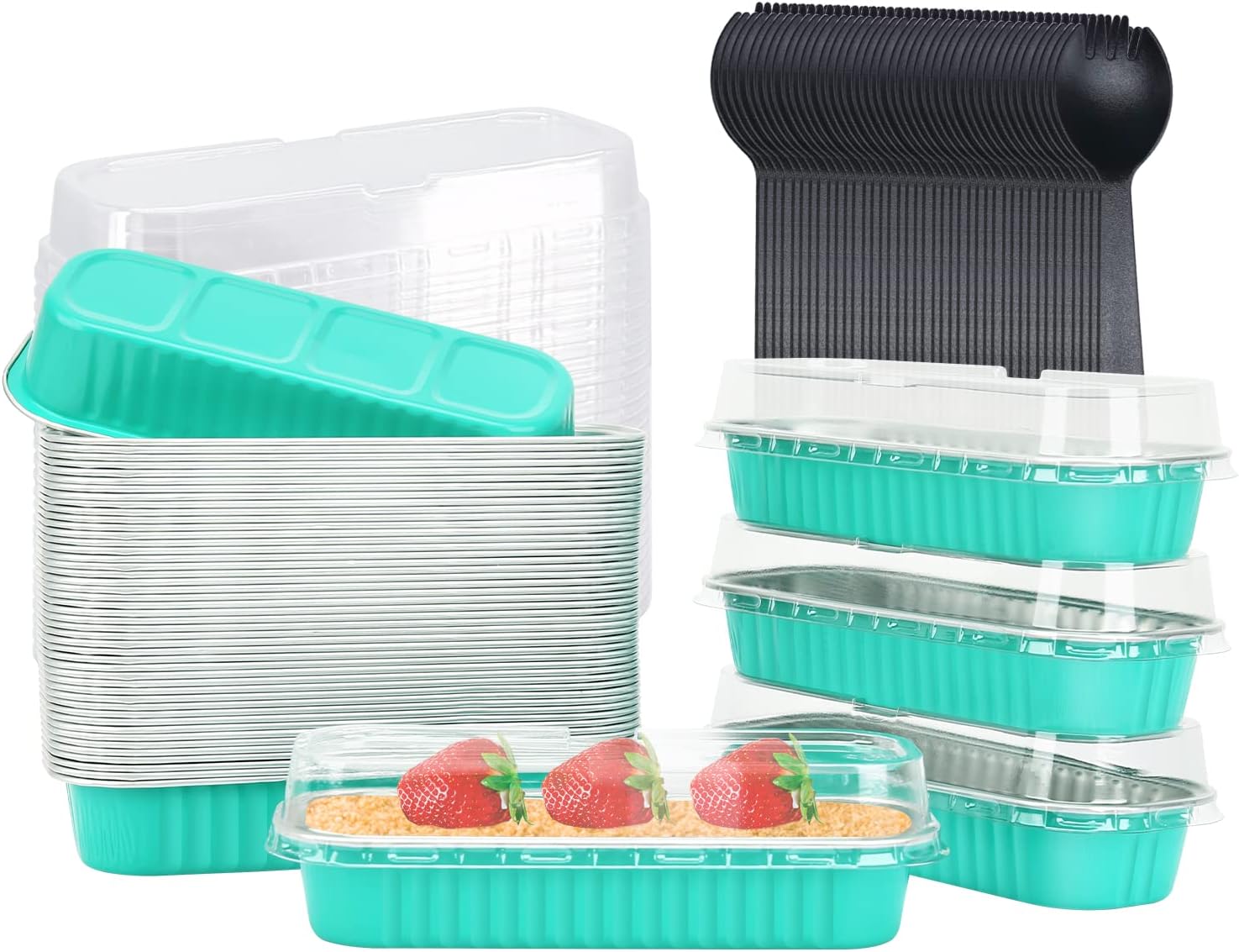 Amazon.com: LNYZQUS Aluminum Foil Mini Loaf Pans With Lids 50 Pack, 6 ...