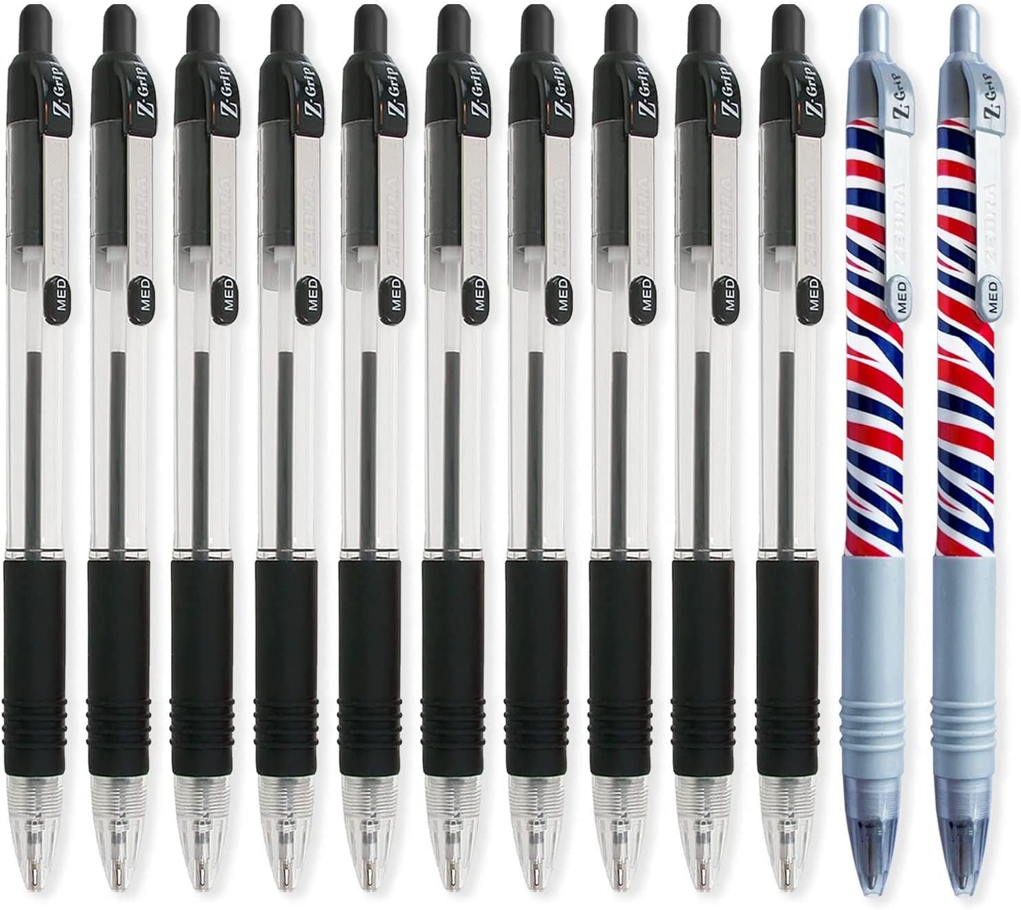 Zebra Pen Z Grip Black Pens Ballpoint, Smooth & Comfortable Ballpoint ...