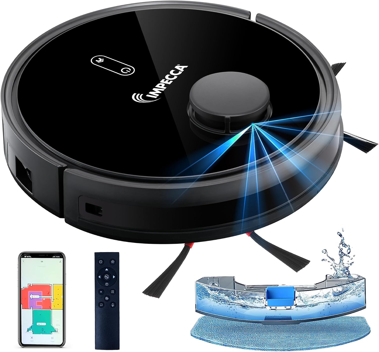 Amazon.com - Impecca Robot Vacuum & Mop Combo Lidar Navigation, Smart ...