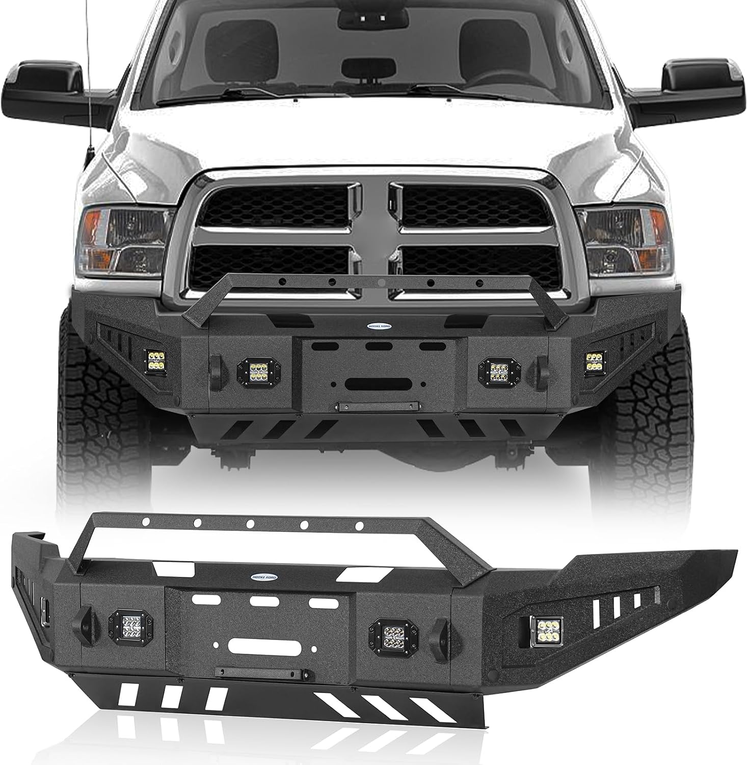 u-Box Ram 2500 Front Bumper w/Winch Plate & Skid Plate for 2010-2018 ...