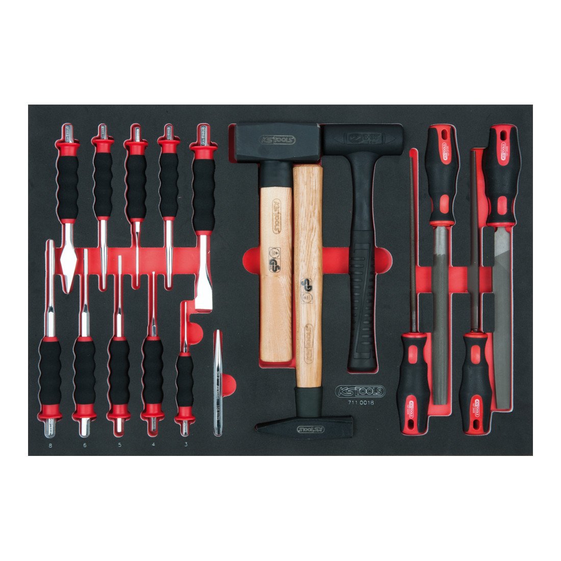 KS Tools Feilen-, Meißel- und Hammer-Satz, 18-tlg. in 1/Systemeinlage ...