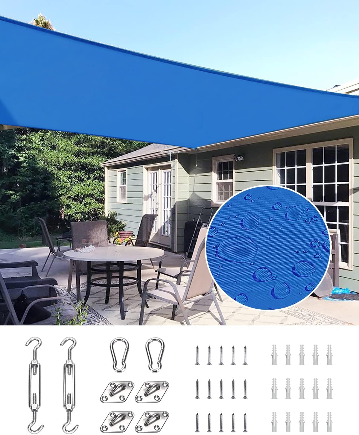 Amazon.com : Quictent 20x16 ft Waterproof Sun Shade Sail for Patios ...