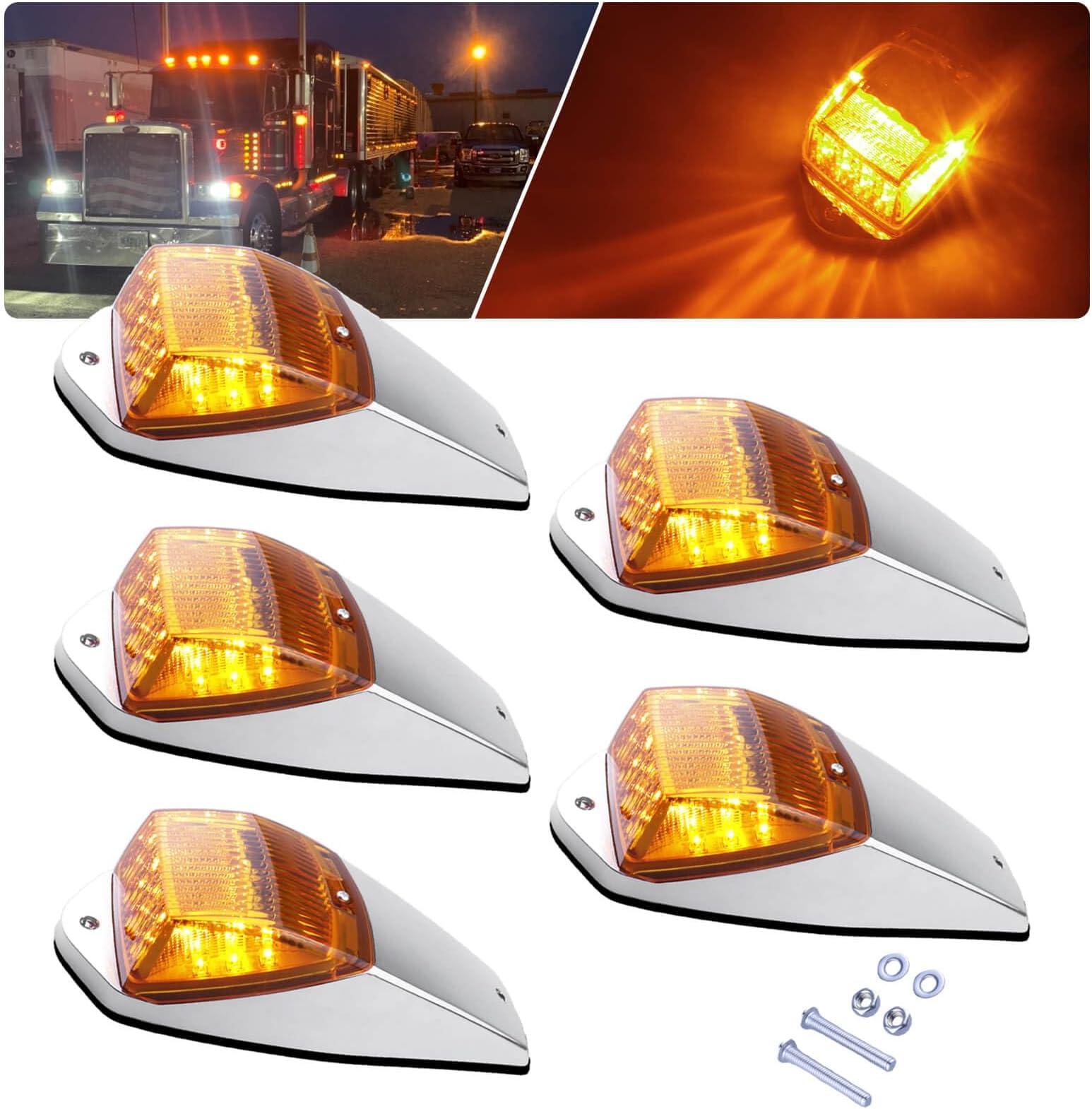 Amazon.com: Pro Trucking Products, Pro LED 6049A Amber LED Clearance ...