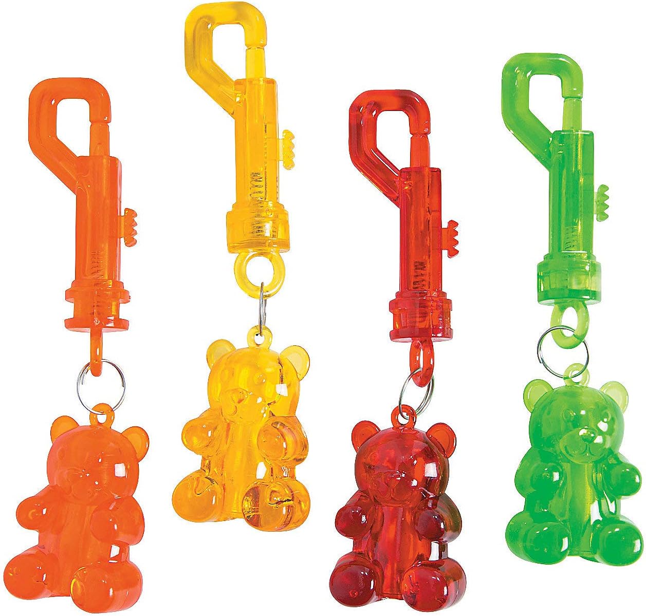 Amazon.com: Fun Express Gummy Bear Shaped Key Chain Clips - Set of 12 ...