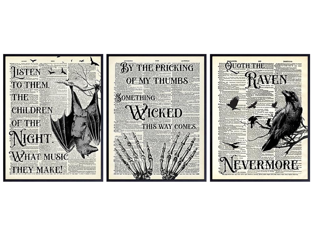 Amazon.com: Edgar Allan Poe Gothic Raven Quotes 11x14 - Spooky Horror ...