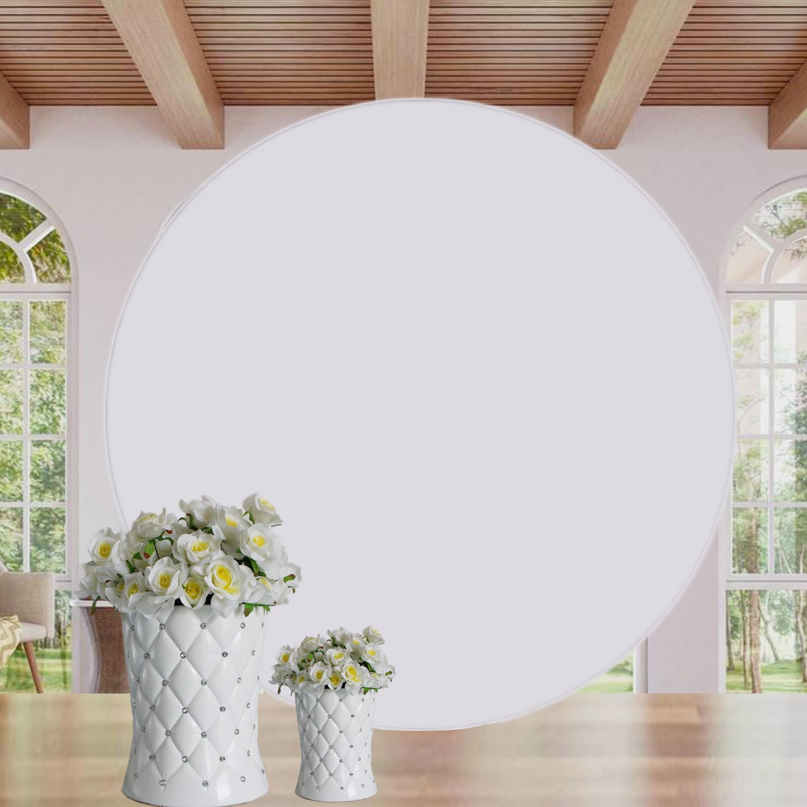 Amazon.com : 7.2ft White Round Backdrop Cover Circle Backdrop Cover for ...