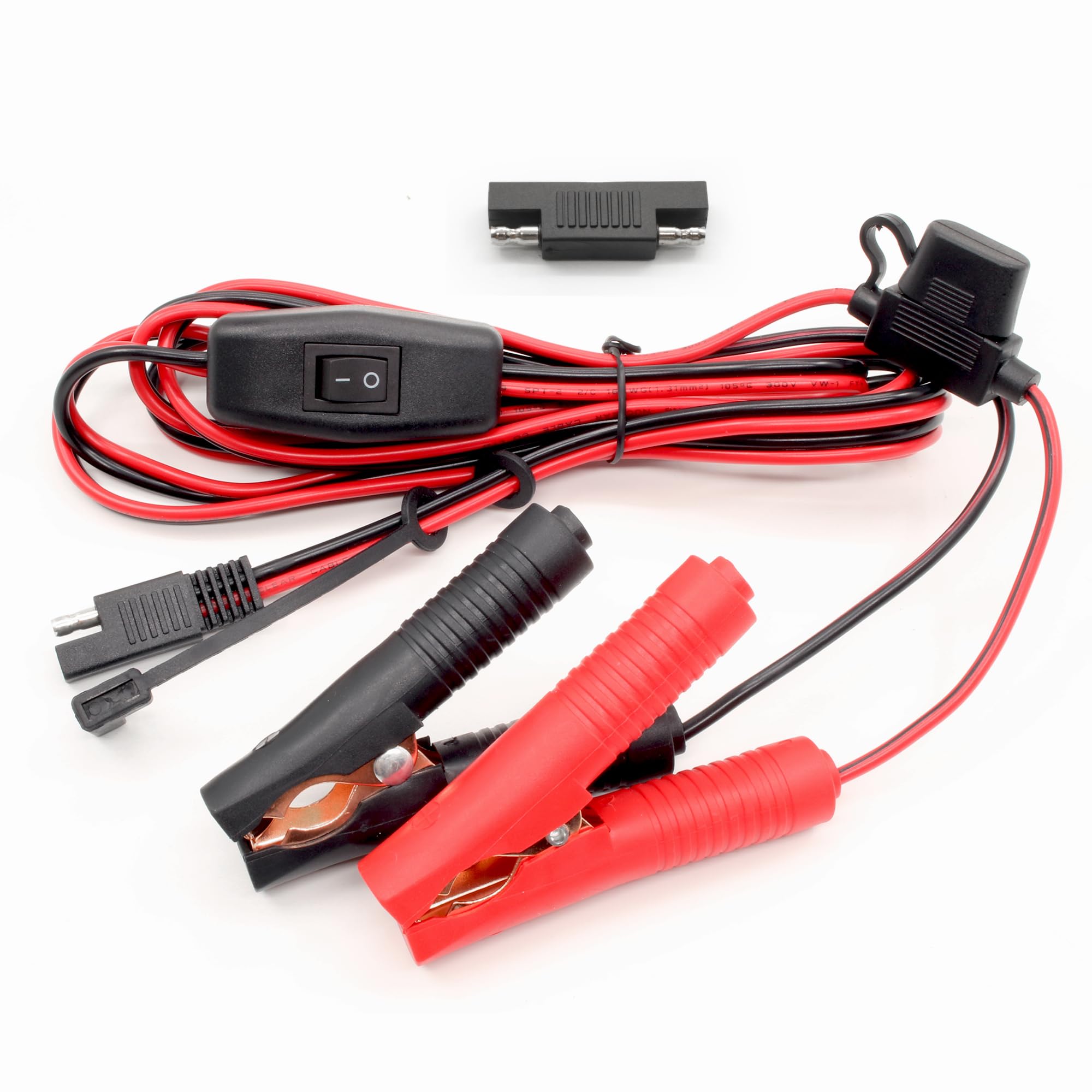 Amazon.com: SAE Battery Alligator Clips Wire Harness with On/Off Switch ...