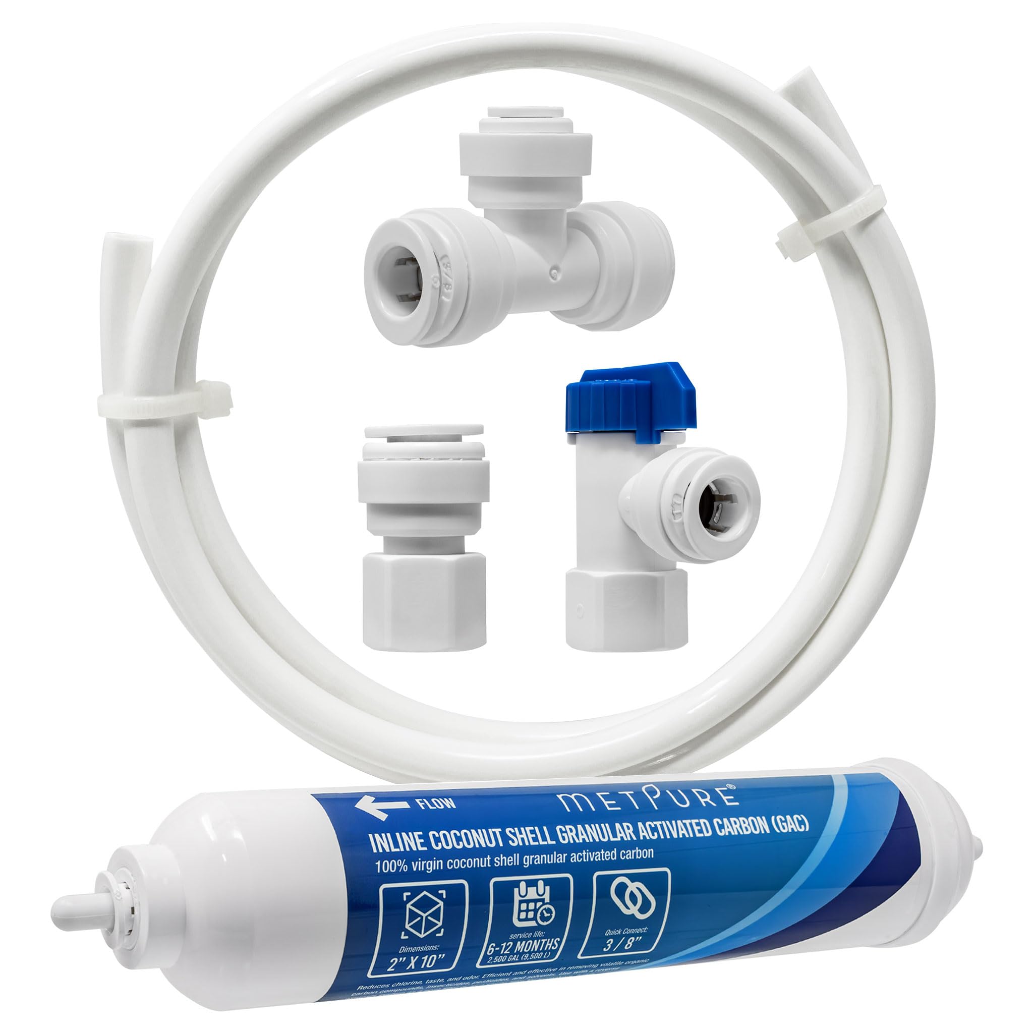 Amazon.com: Metpure GAC Inline Filter Conversion 1/4" to 3/8” Big Flow ...