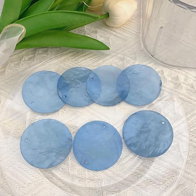 Amazon.com: 100PCS 2-in Round Shells Pieces with 2 Hole, Polished Round ...