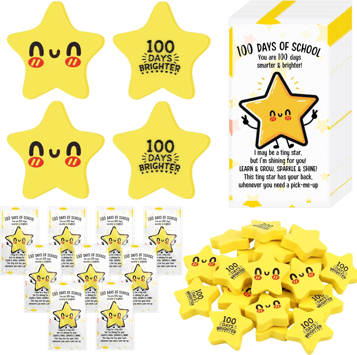 Amazon.com: Yeaqee 200 Sets 100 Days of School Gifts for Students Bulk ...