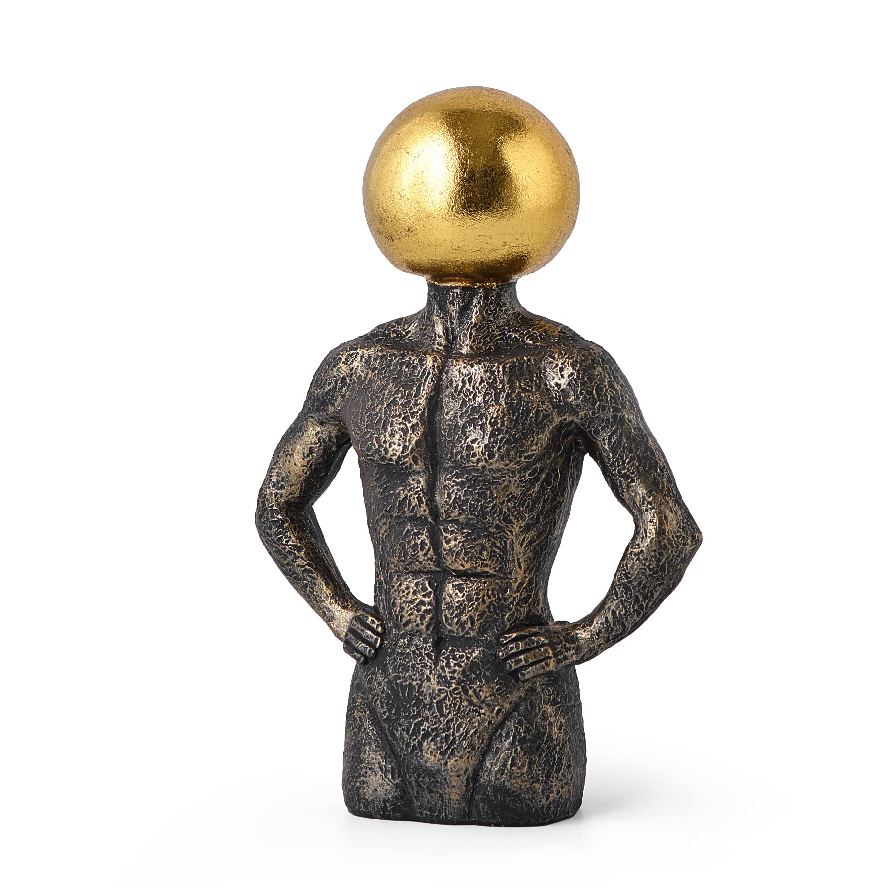 TIMEBUS Art Muscle Man Statue Decor, Gold Modern Home Decor Shelf Decor ...