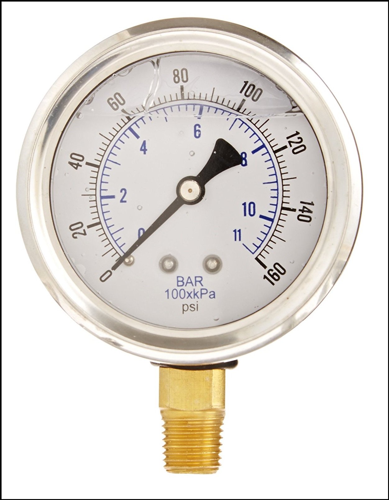 Amazon.com: Liquid Filled Pressure Gauge, 2.5" DIAL Display, Stainless ...