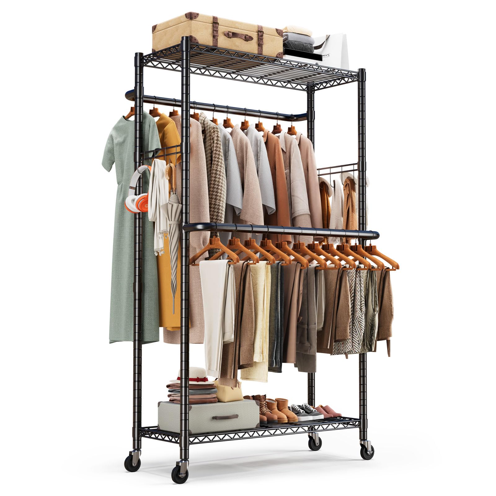 Amazon.com: HOKEEPER Clothes Rack Heavy Duty Clothing Rack for Hanging ...