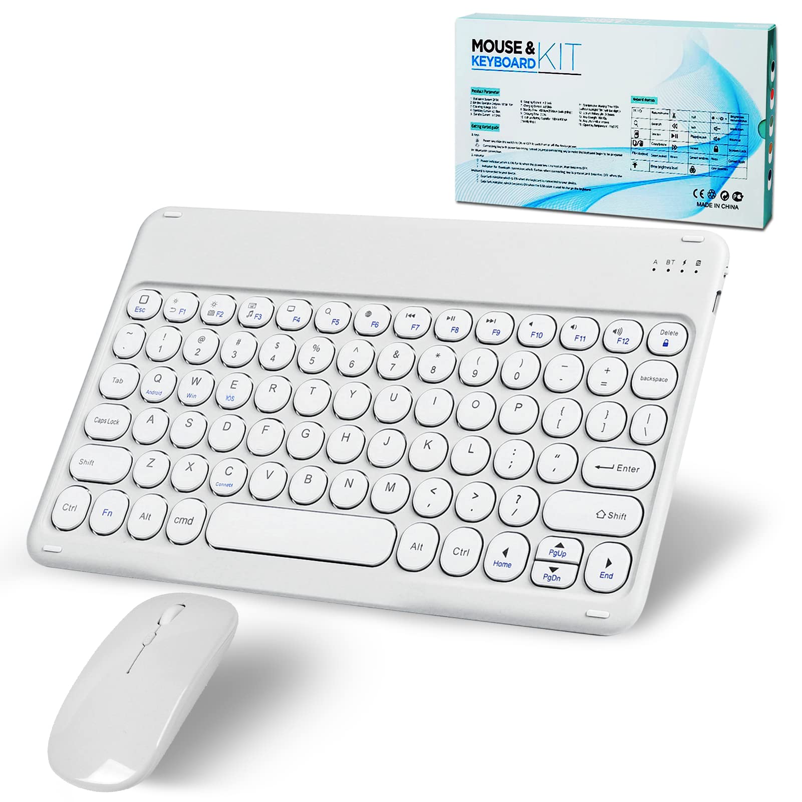 Bluetooth Keyboard and Mouse Set Mini Small Wireless Keyboard Portable ...