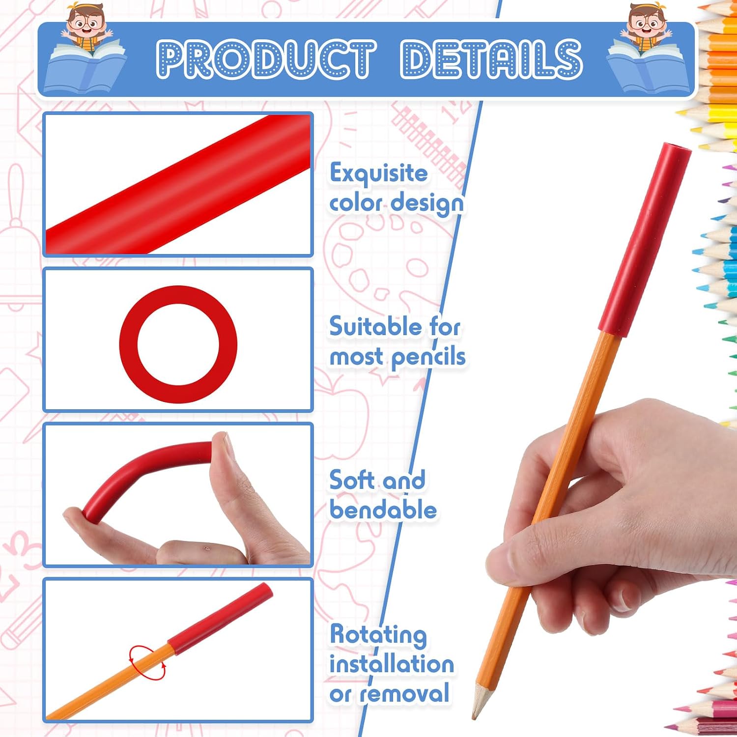Tinlade 24 Pcs 2.6 Inch Chewable Pencil Toppers Chew Nepal | Ubuy