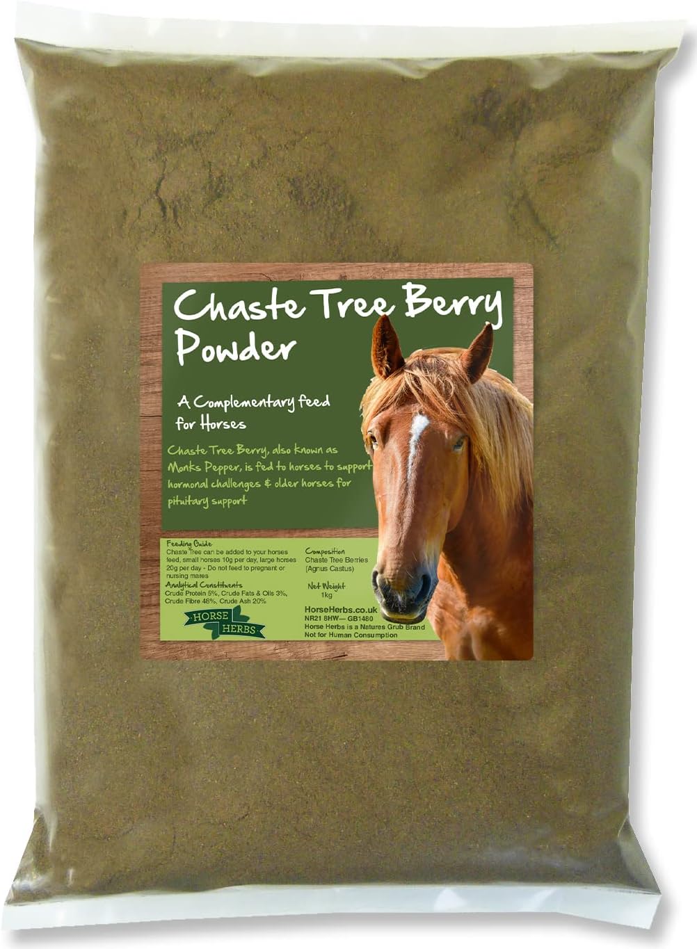 Horse Herbs Chaste Tree Berry Powder 1kg Bag | Agnus Castus, Natural ...