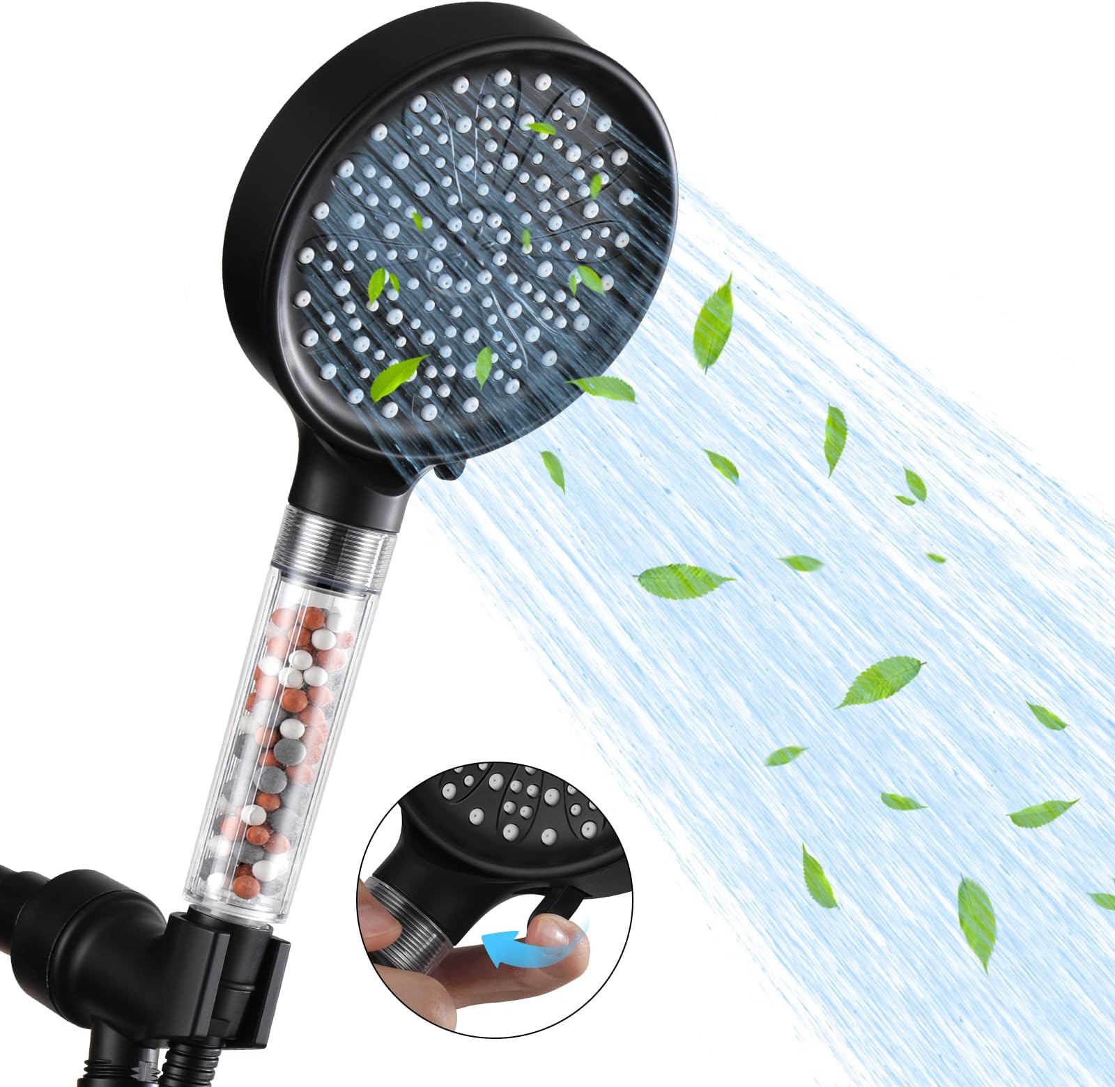 Cobbe Filtered Shower Head with Handheld, 6 Spray Modes, Water Softener ...