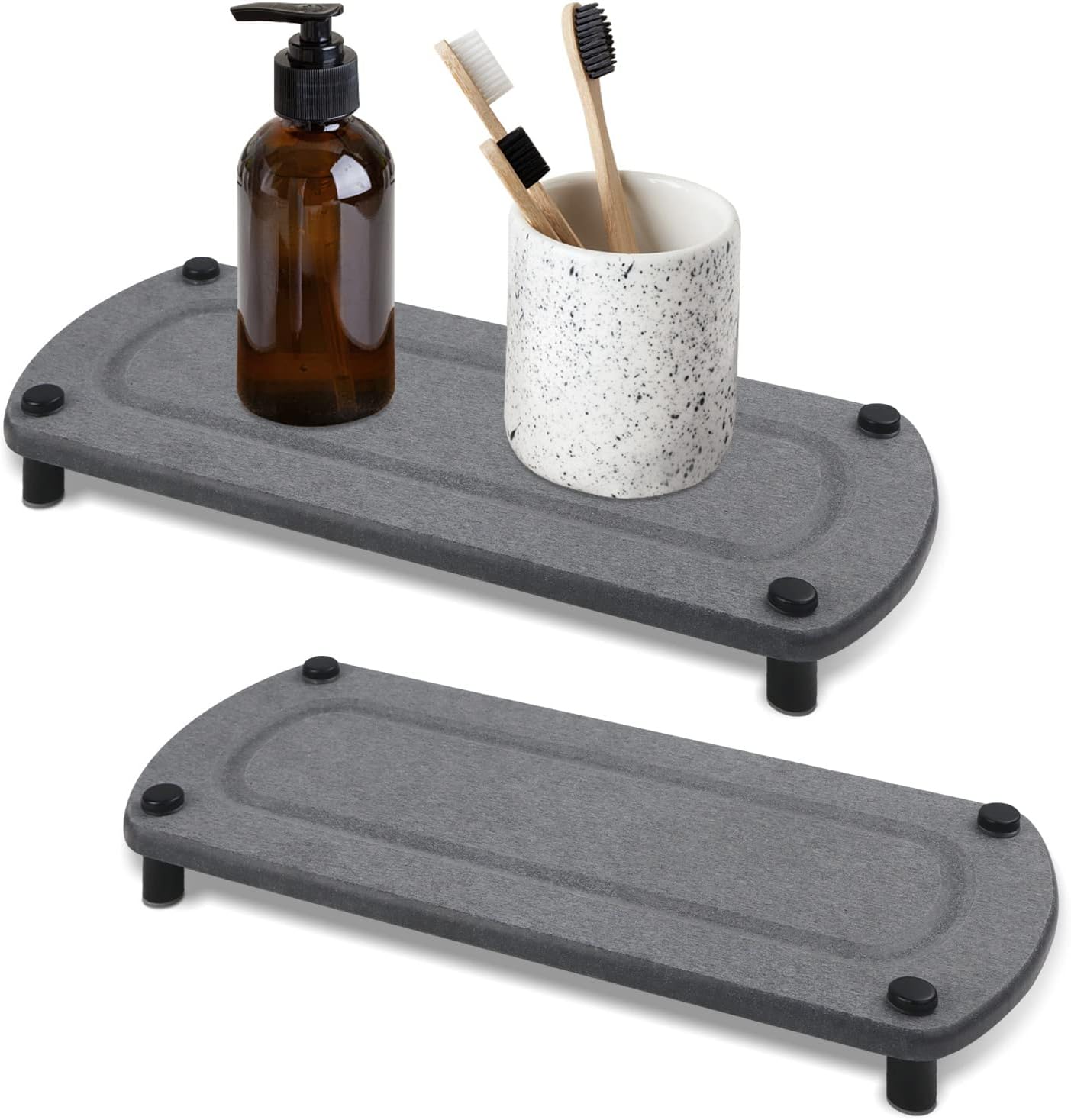 Amazon.com - 2pcs Instant Drying Stone Sink Organizer Tray, Stone Sink ...