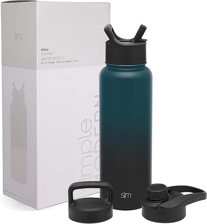Amazon.com: Simple Modern Water Bottle with Straw, Handle, and Chug Lid ...