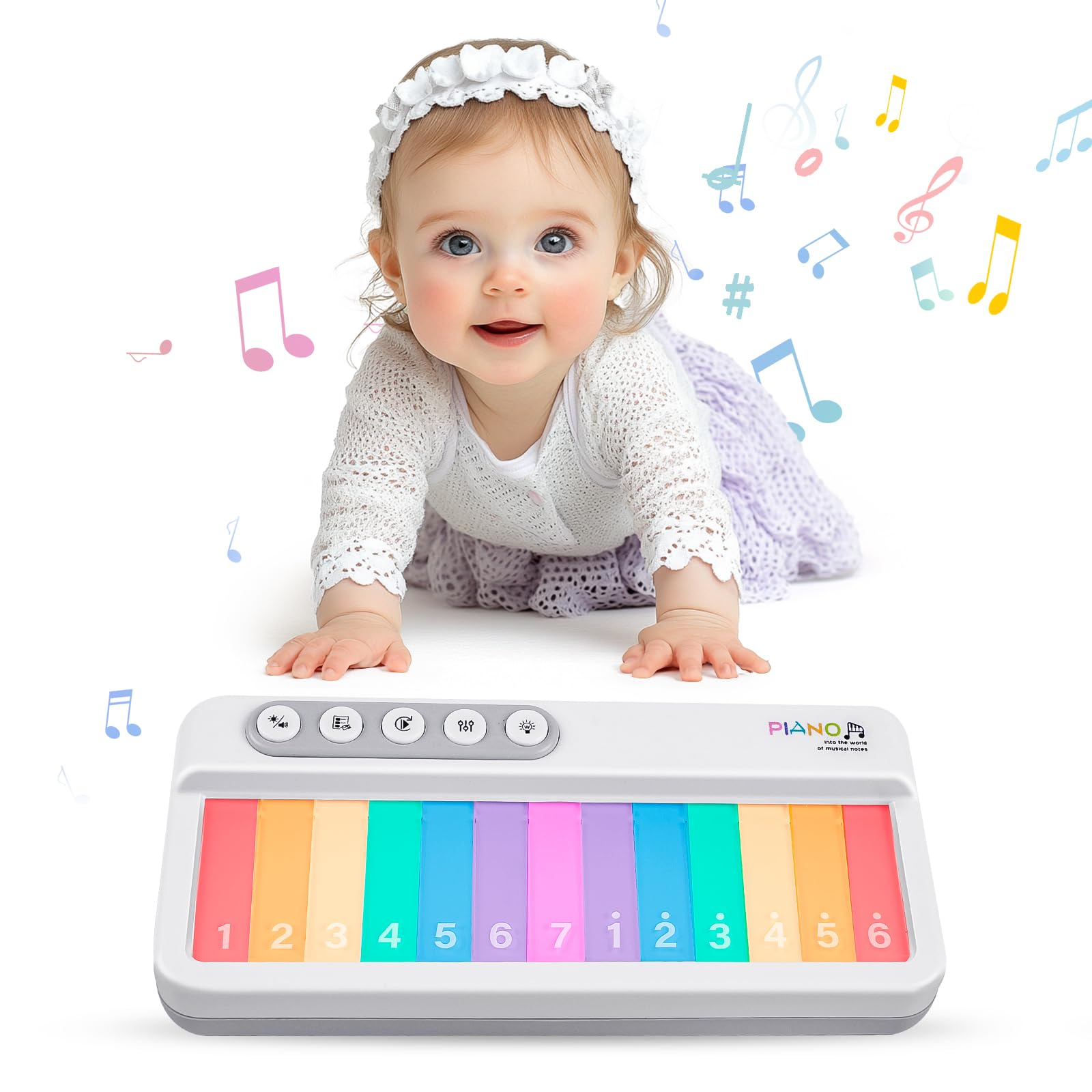 Amazon.com: M SANMERSEN Baby Piano Toys for Toddles 1-3, Light Up ...