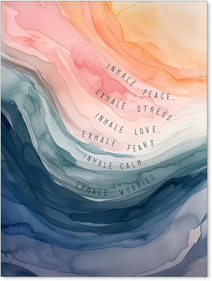 Amazon.com: Mental Health Poster Inhale Exhale Meditation Wall Art ...