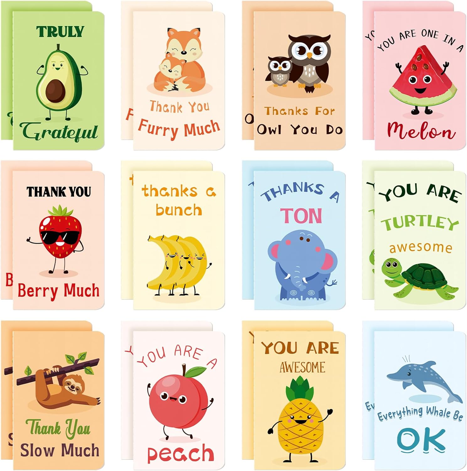 Amazon.com : Tenceur 24 Pcs Funny Thank You Notepads Colorful ...