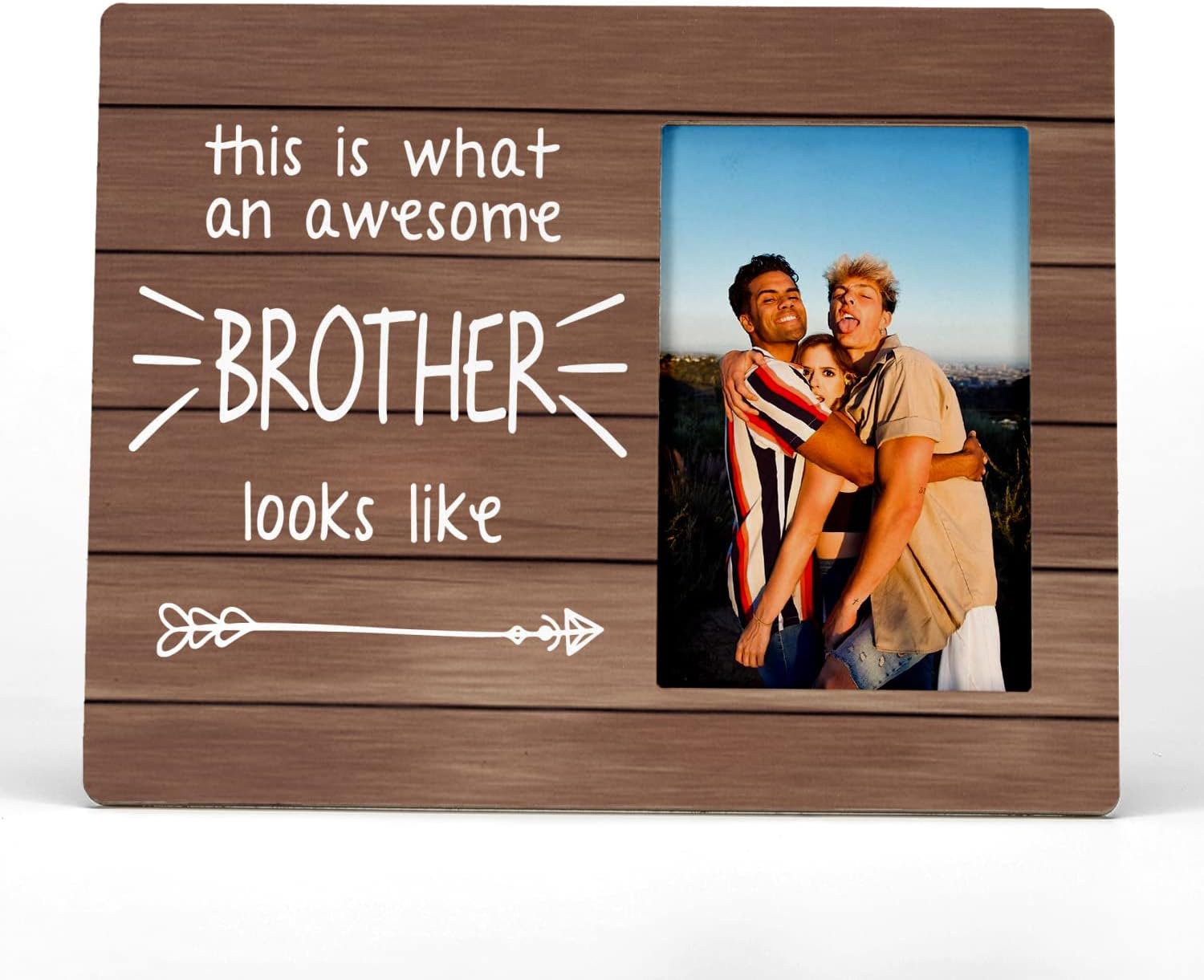Amazon.com: Best Brother Ever Custom 4x6 Inch Wood Picture Frame - Add ...