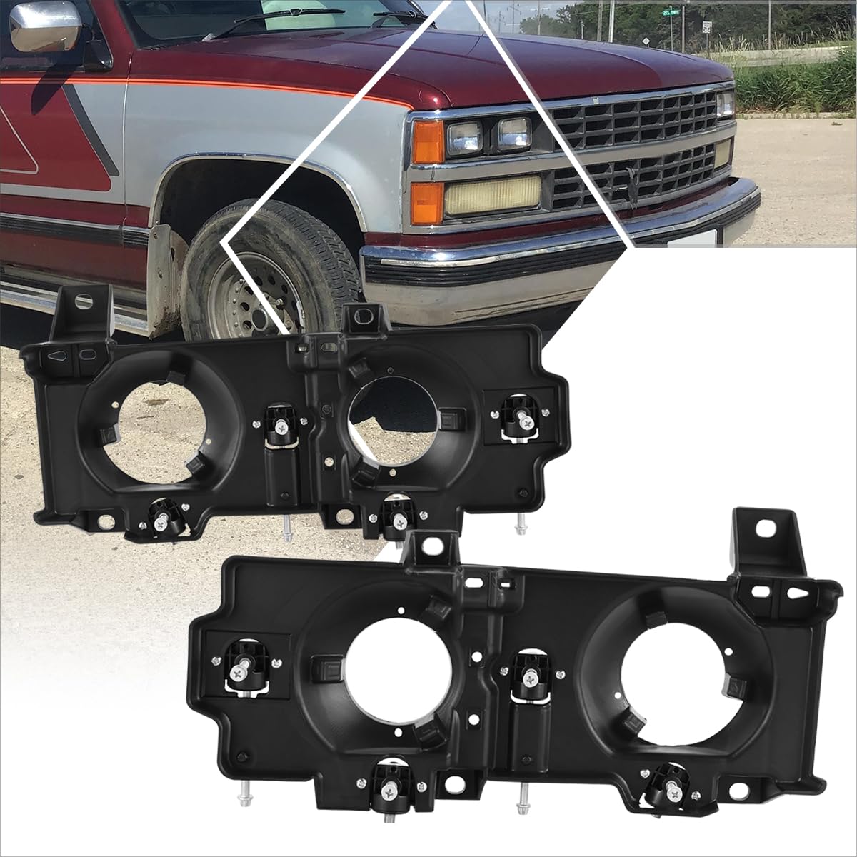 Amazon.com: [Pair] Factory Style Headlight Mount Brackets Compatible ...